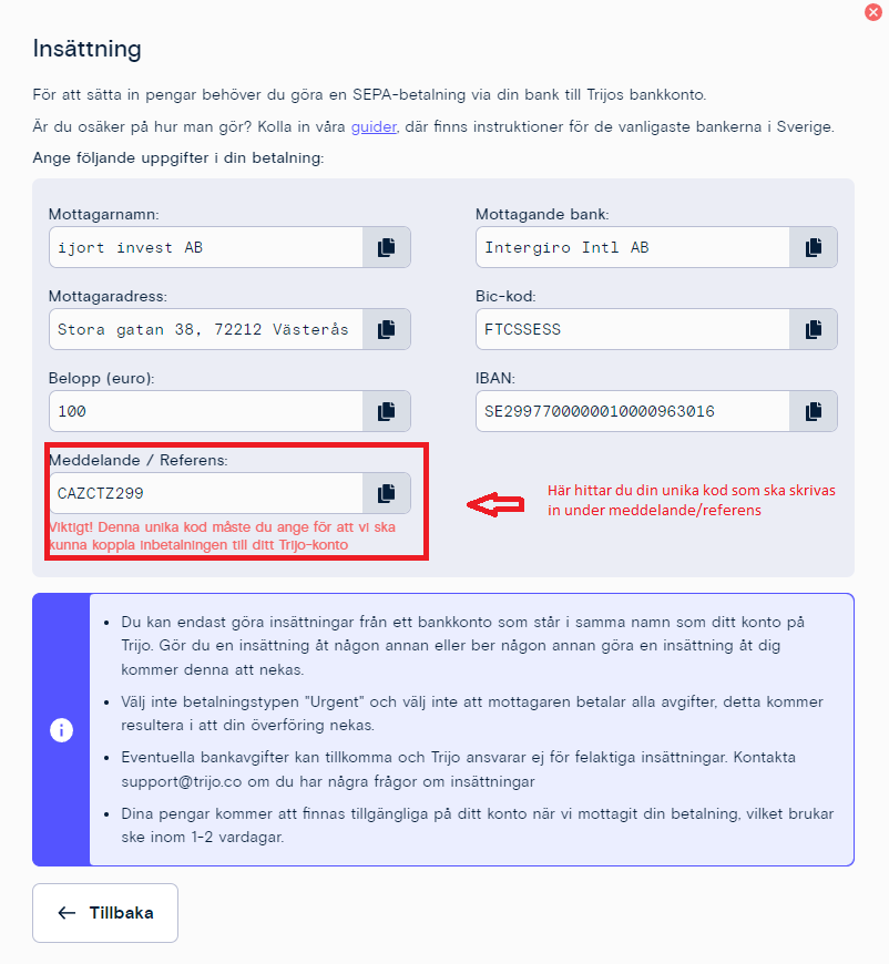 SEPA-betalning via SEB – Trijo